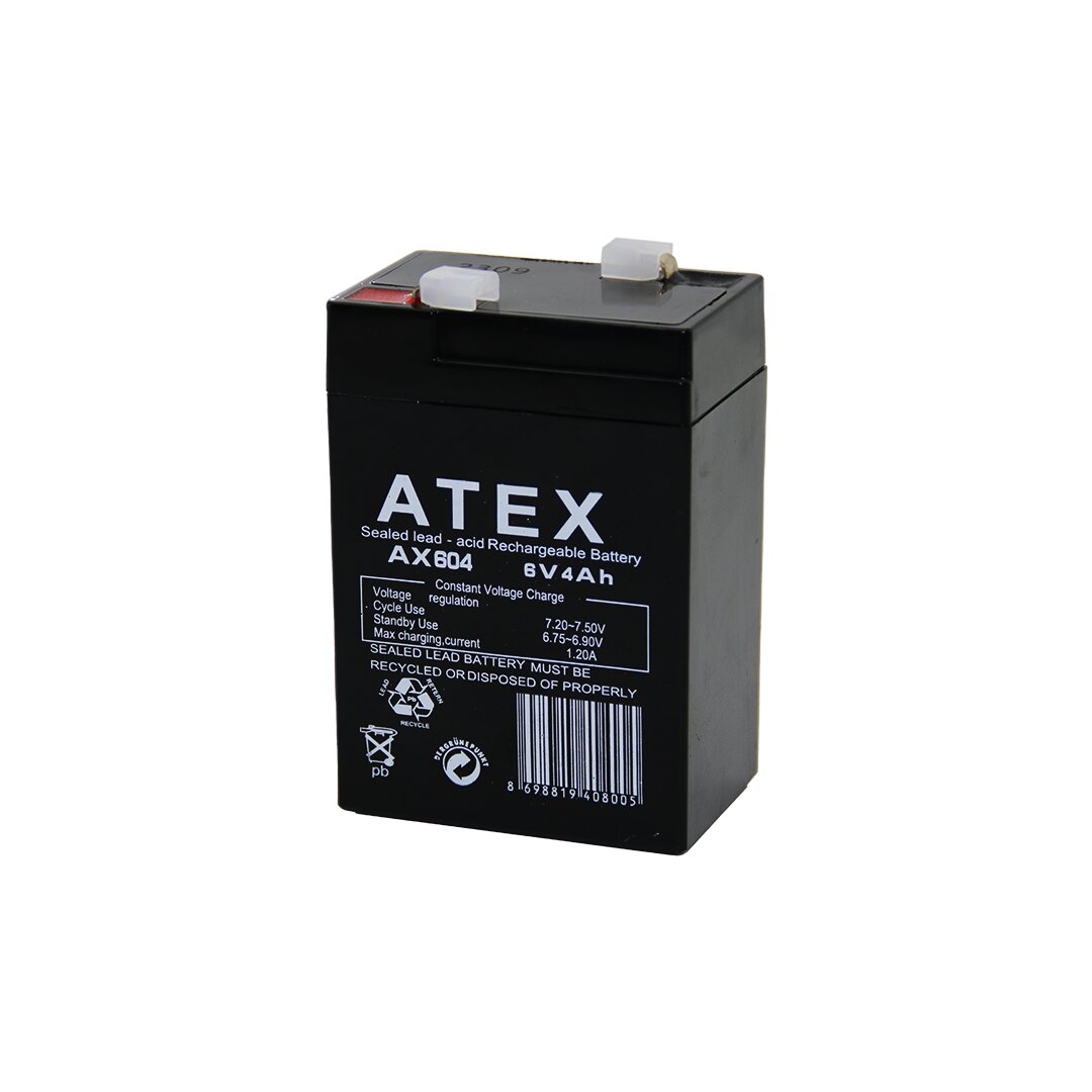 Atex AX-604 Kalın Kuru Akü, 6 Volt - 4Ah Amper - 187.54 TL
